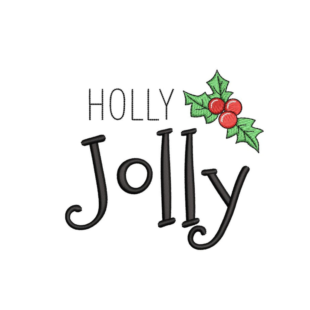 Merry Christmas Machine Embroidery Design, Holly Jolly Embroidery ...