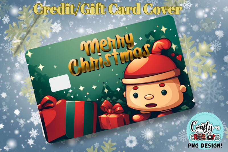Merry Christmas Png File, Custom Credit Card Skin - So Fontsy