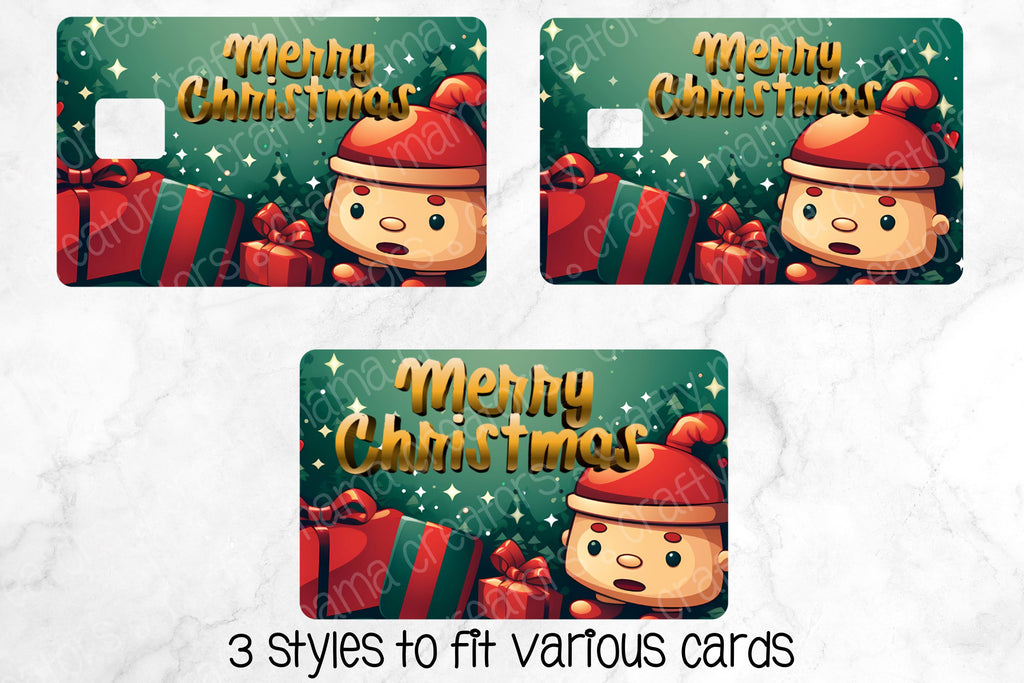 Merry Christmas Png File, Custom Credit Card Skin - So Fontsy