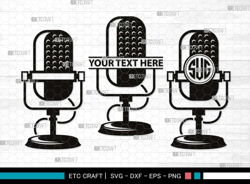 Microphone Monogram, Microphone Silhouette, Microphone SVG, Audio Sound ...
