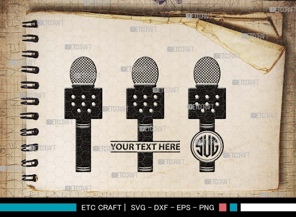 Microphone Monogram, Microphone Silhouette, Microphone SVG, Audio Sound ...