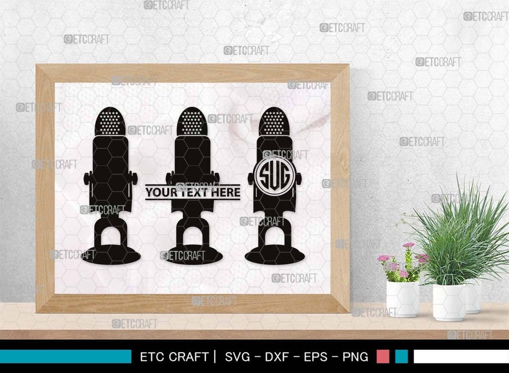 Microphone Monogram, Microphone Silhouette, Microphone SVG, Audio Sound ...