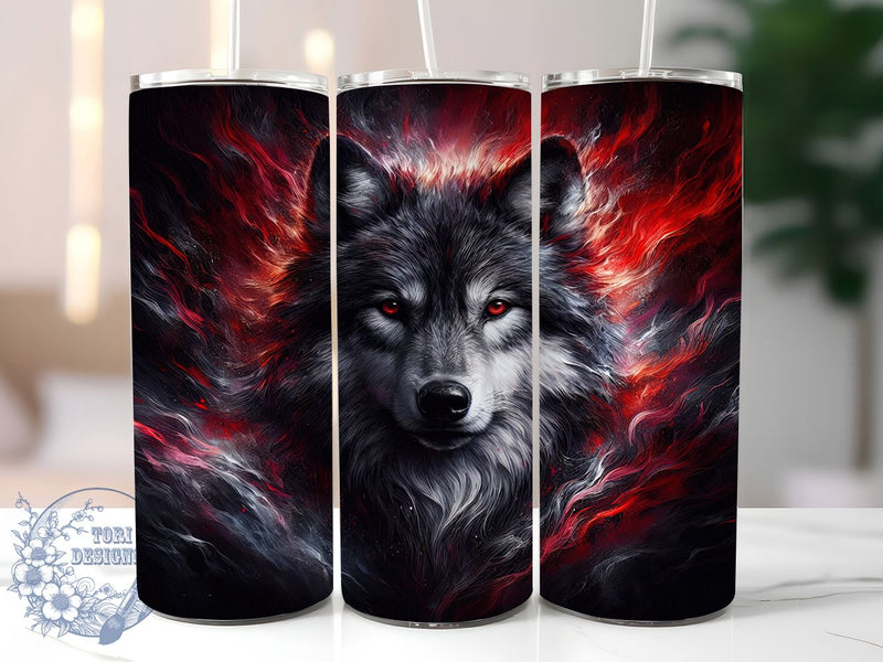 Midnight Dark Wolf Howl Tumbler, Midnight Howl Wrap, 20oz Tumbler ...