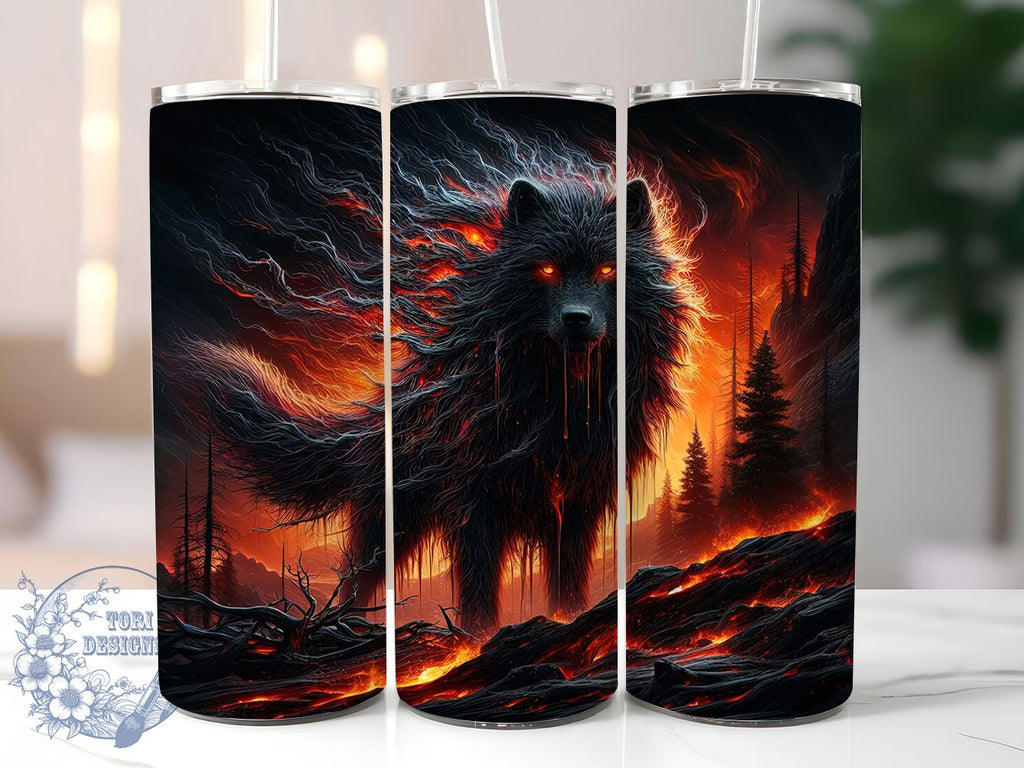 Midnight Dark Wolf Howl Tumbler, Midnight Howl Wrap, 20oz Tumbler ...