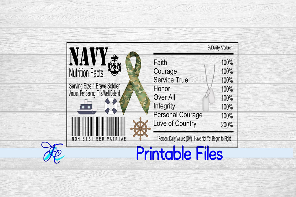 Military Navy Nutrition Label - So Fontsy