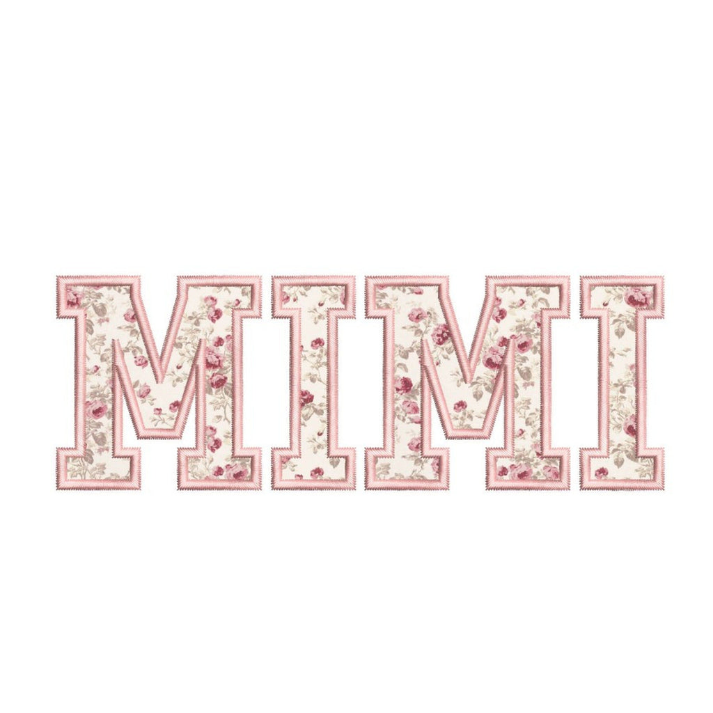 Mimi Applique Embroidery Design, 5 sizes, Instant Download - So Fontsy
