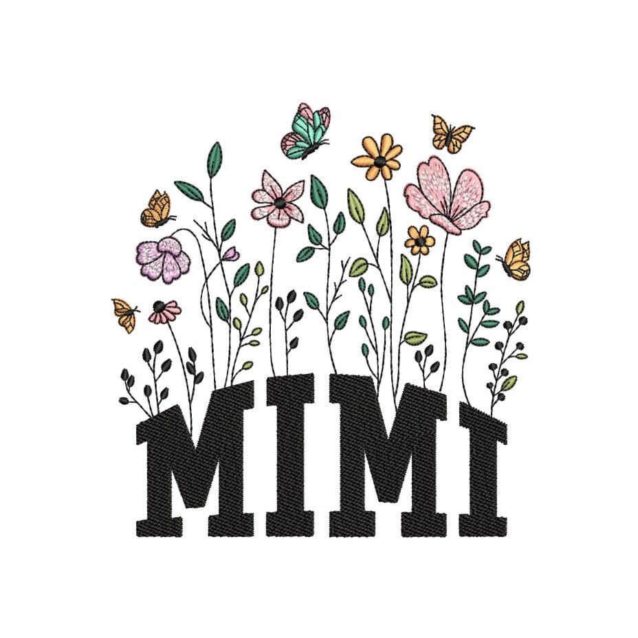 Mimi Flower Embroidery Design, 3 sizes, Instant Download - So Fontsy