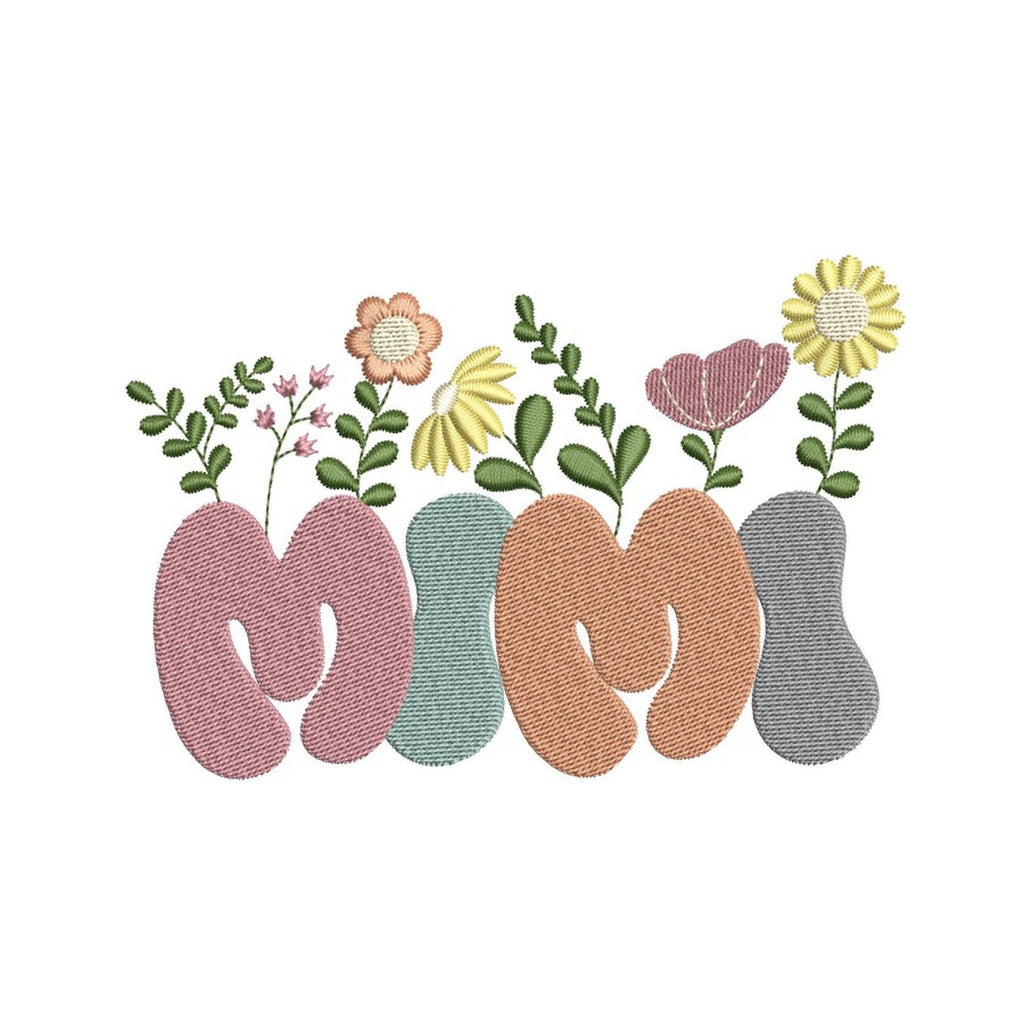 Mimi Flower Embroidery Design, 3 sizes, Instant Download - So Fontsy