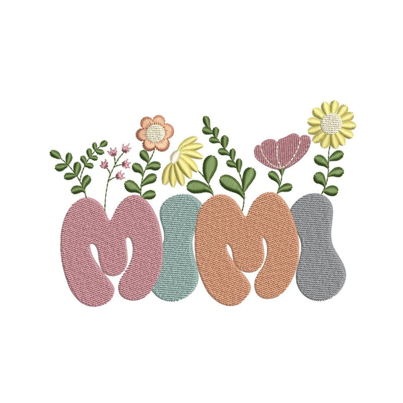 Mimi Flower Embroidery Design, 3 sizes, Instant Download - So Fontsy