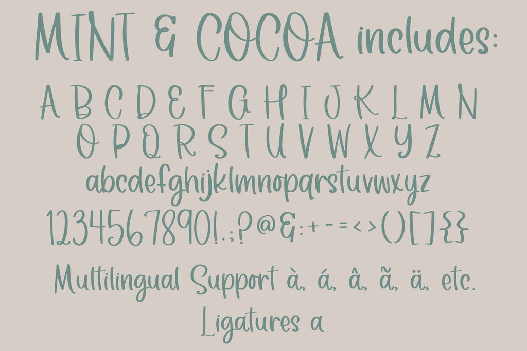 Mint & Cocoa, Cute Handwritten Font, Fun Handwriting for Cricut - So Fontsy