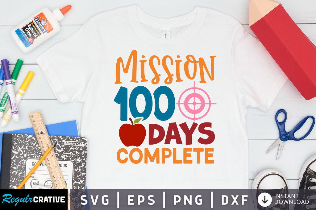 Mission 100 days complete SVG Design - So Fontsy