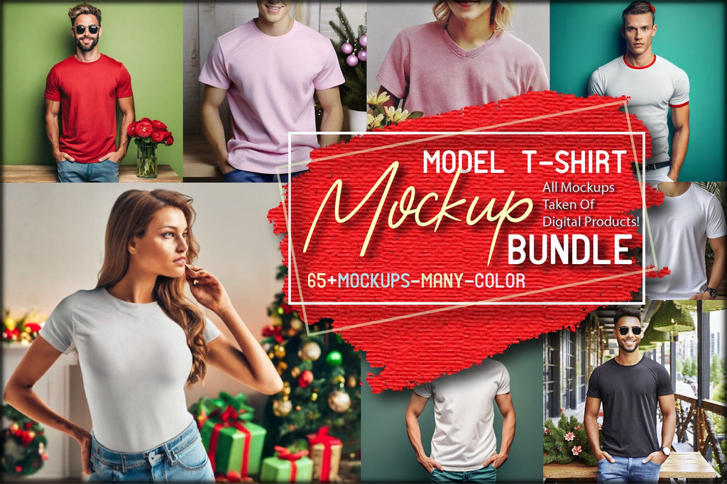 Model T-shirt Mockup Bundle - So Fontsy