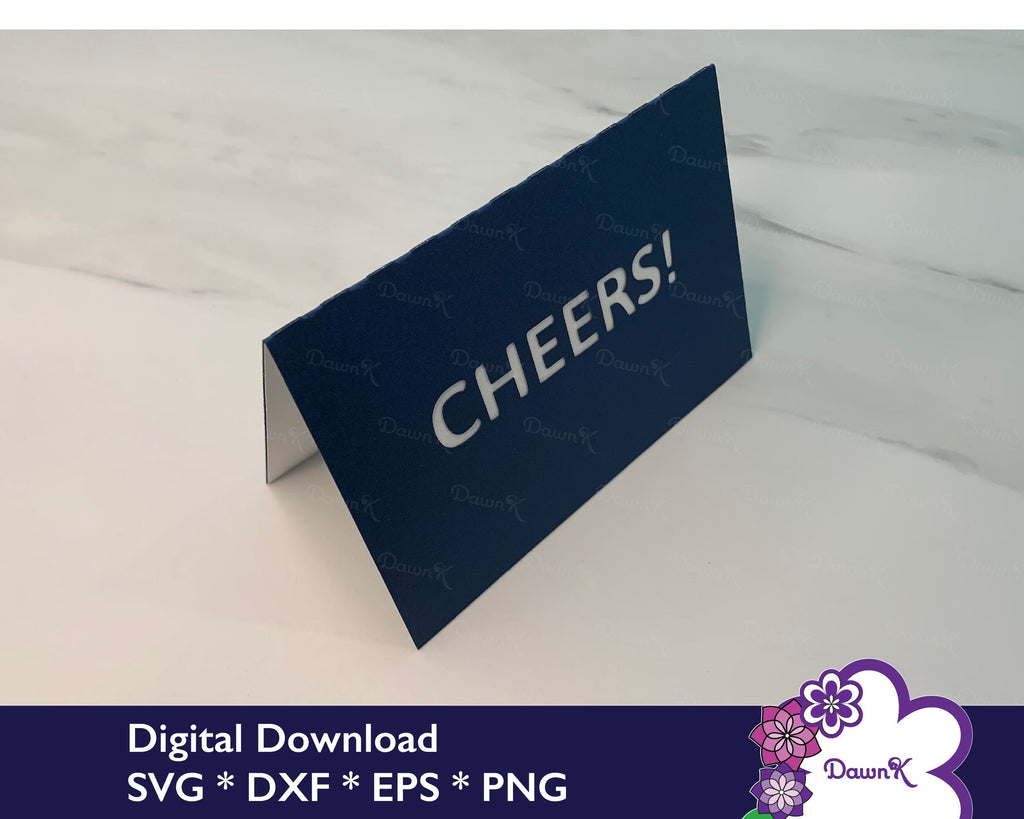 Modern Cheers! Card SVG | Minimalist Greeting Card | Dawn K Designs ...