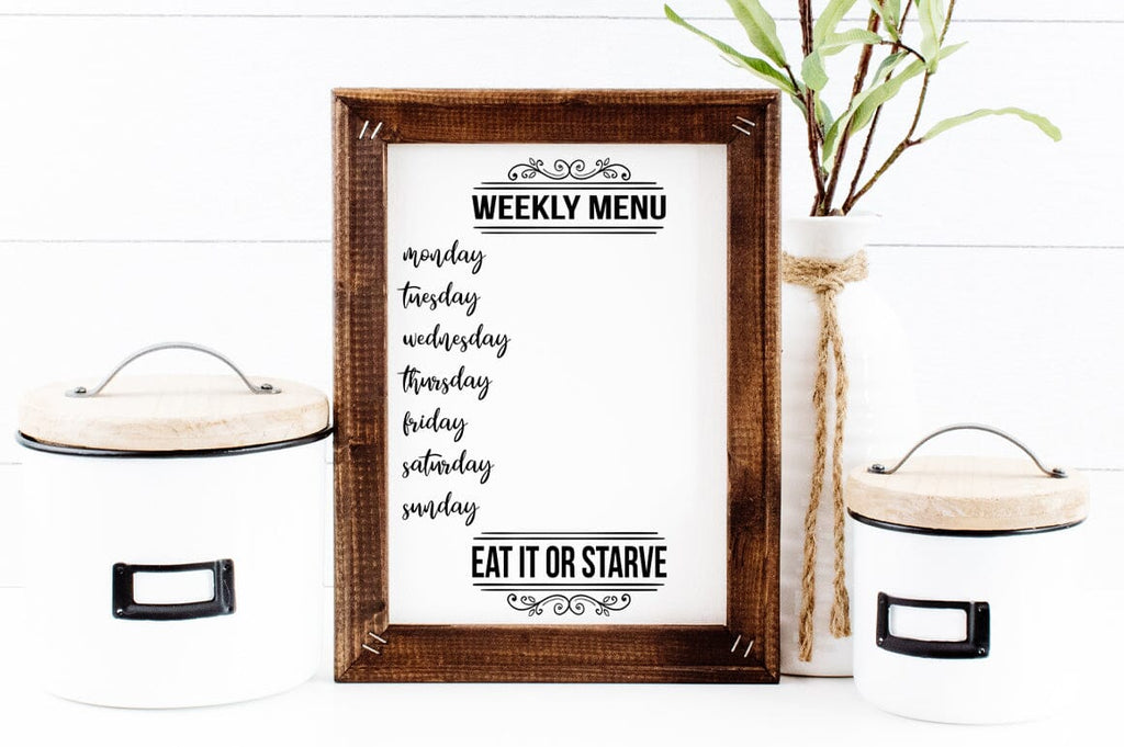 Weekly Menu Planner Cut File - So Fontsy