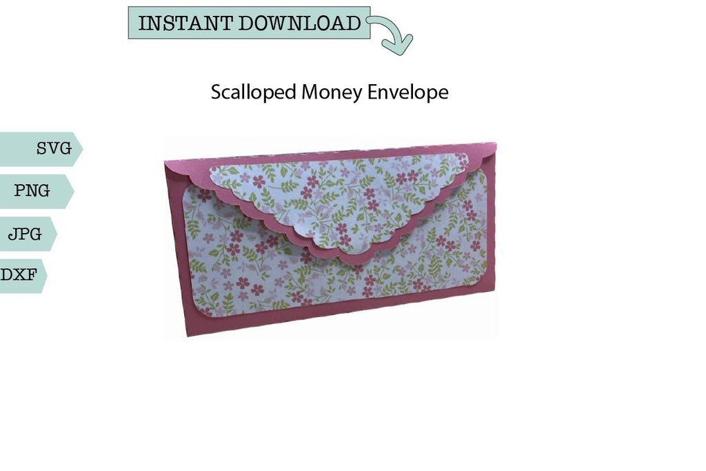 Money Card-Scalloped Money Envelope - So Fontsy