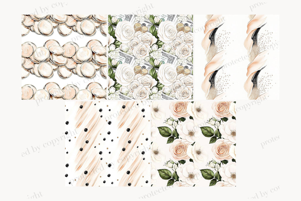 Money Digital Papers | Dollars Seamless Pattern - So Fontsy