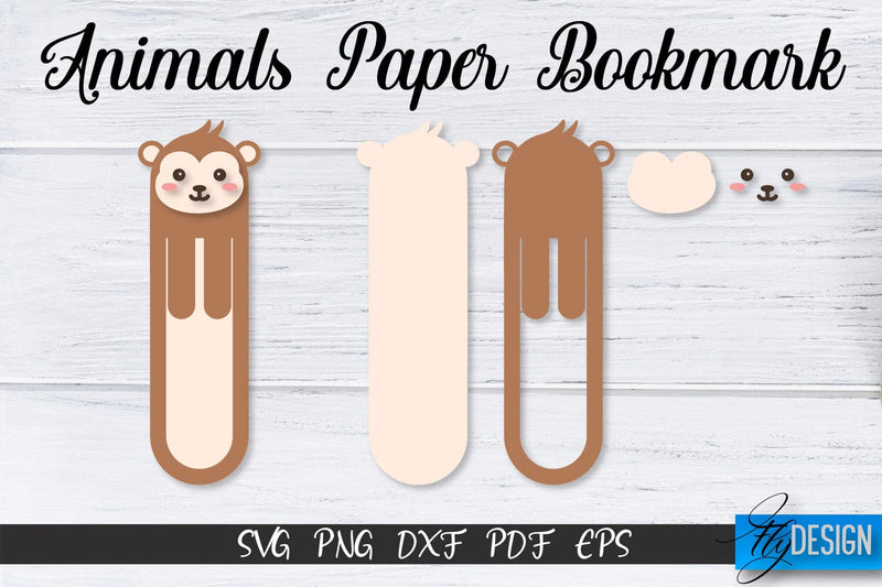 Monkey Paper Bookmark SVG | Bookmark SVG Design | Book Lover - So Fontsy