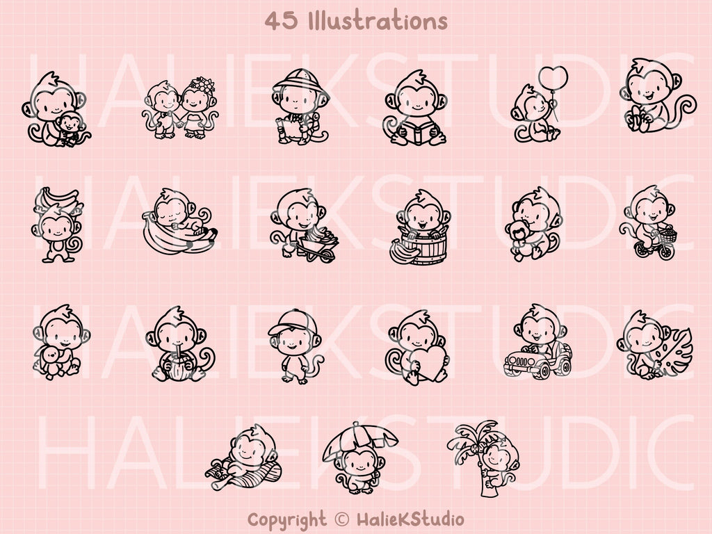 Monkey SVG Design Set - So Fontsy