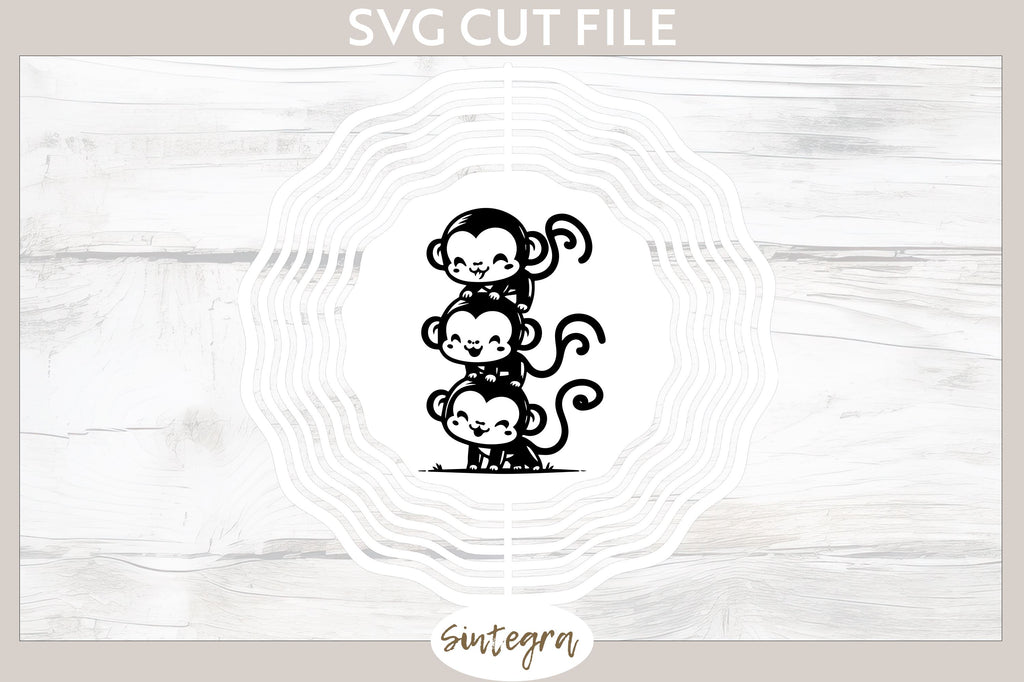 Monkeys Pile v1 SVG Cut File - So Fontsy