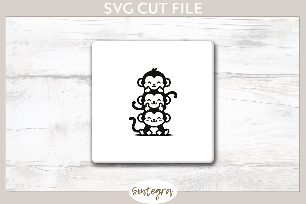 Monkeys Pile v4 SVG Cut File - So Fontsy