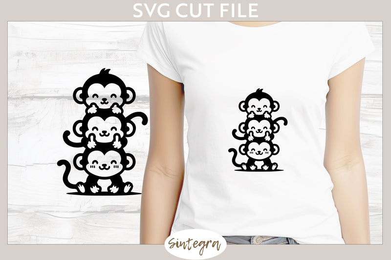 Monkeys Pile v4 SVG Cut File - So Fontsy