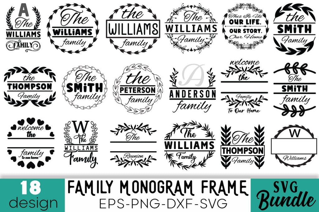 Monogram Frame Svg Bundle - So Fontsy