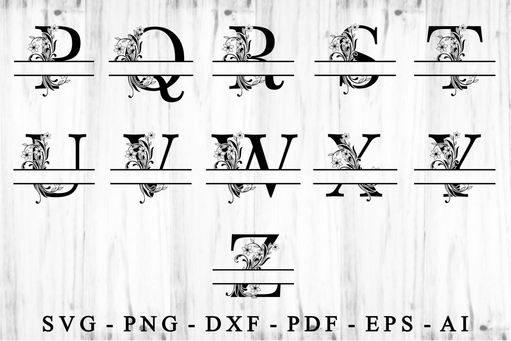 Monogram Split Letters SVG Cut Files Designs, Family Name Sign SVG ...
