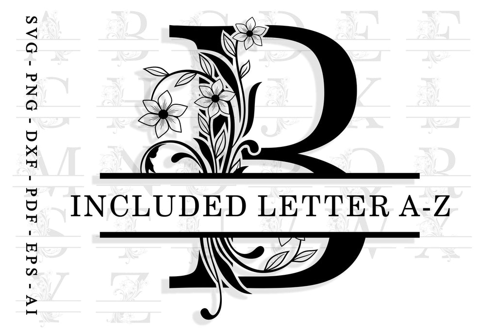 Monogram Split Letters SVG Cut Files Designs, Family Name Sign SVG ...