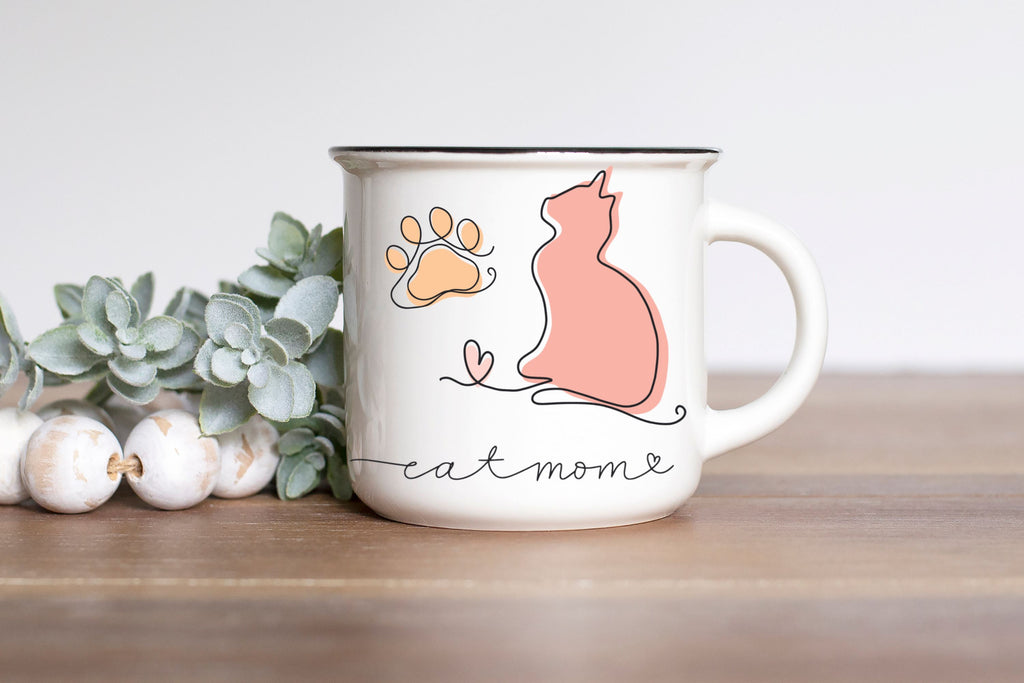Monoline Cat Mom SVG Bundle, Cat Mama SVGs, Monoline Cat Silhouette ...