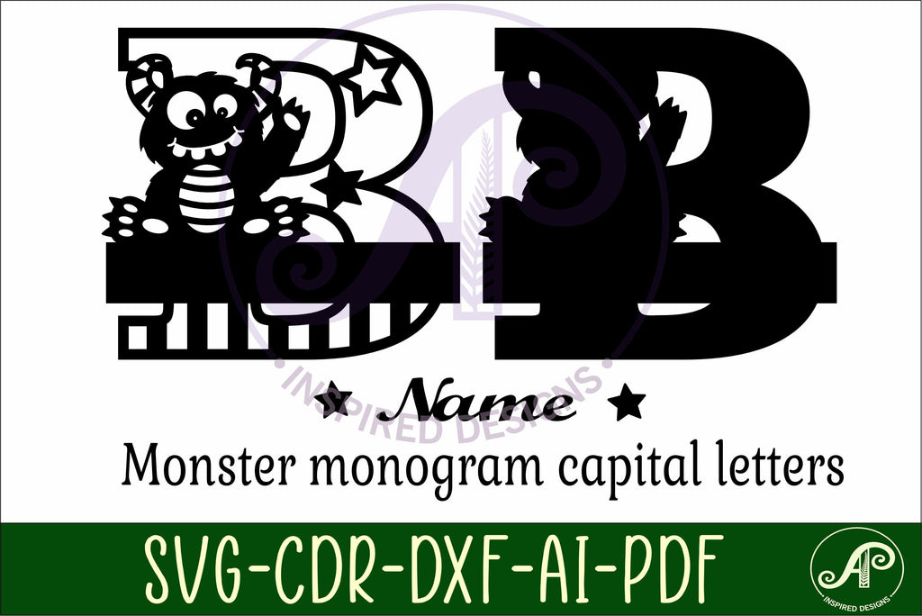 Monster Capital Monogram Letter B SVG - So Fontsy