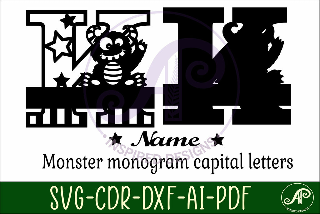 Monster Capital Monogram Letter K SVG - So Fontsy