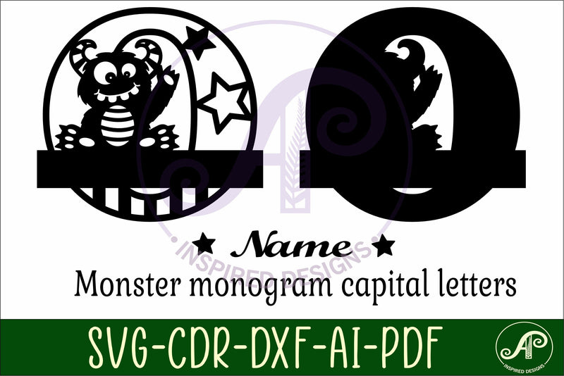 Monster Capital Monogram Letter O SVG - So Fontsy