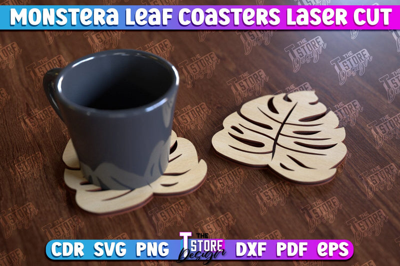 Monstera Leaf Coasters | Cup Coasters | Wooden Monstera Leaf | Rustic ...
