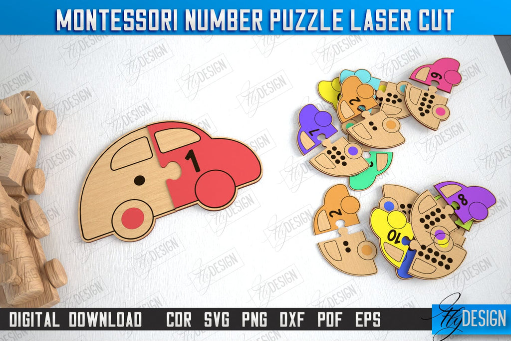 Montessori Number Puzzle Bundle | Educational Game | Montessori Toy ...