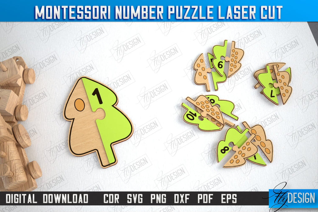Montessori Number Puzzle | Educational Game | Montessori Toy | CNC File ...