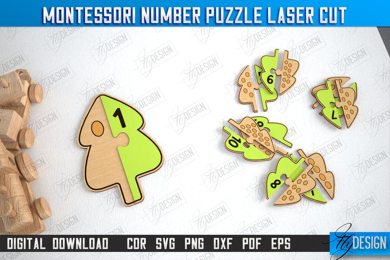 Montessori Number Puzzle | Educational Game | Montessori Toy | CNC File ...