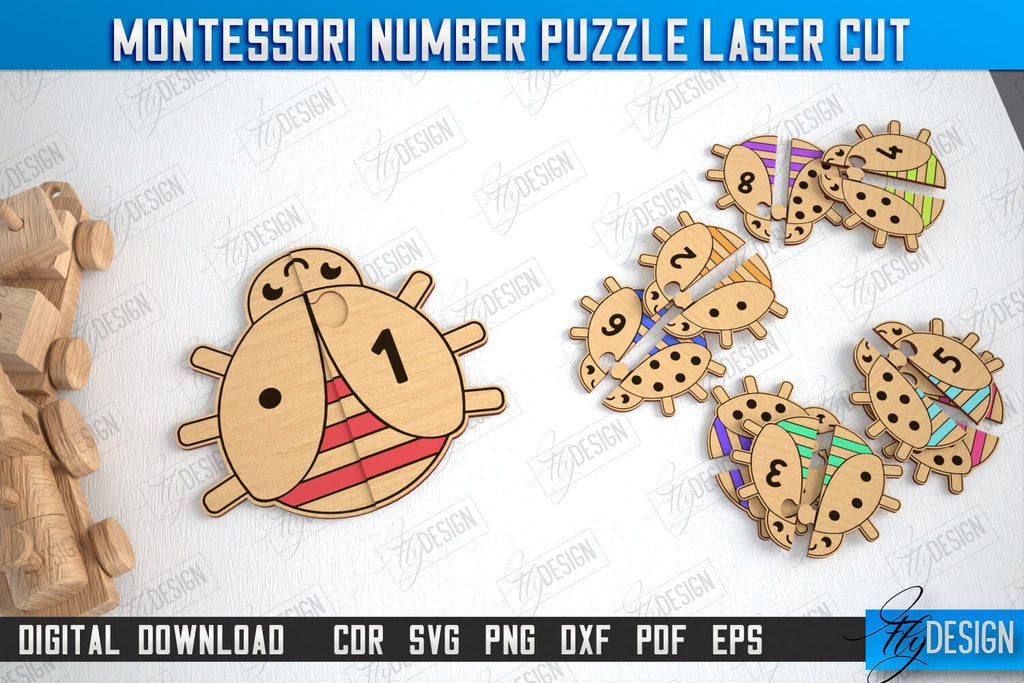 Montessori Number Puzzle | Educational Game | Montessori Toy | CNC File ...