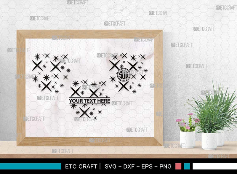 Moon Monogram, Moon Silhouette, Moon SVG, Star Svg, Moon Star Svg ...