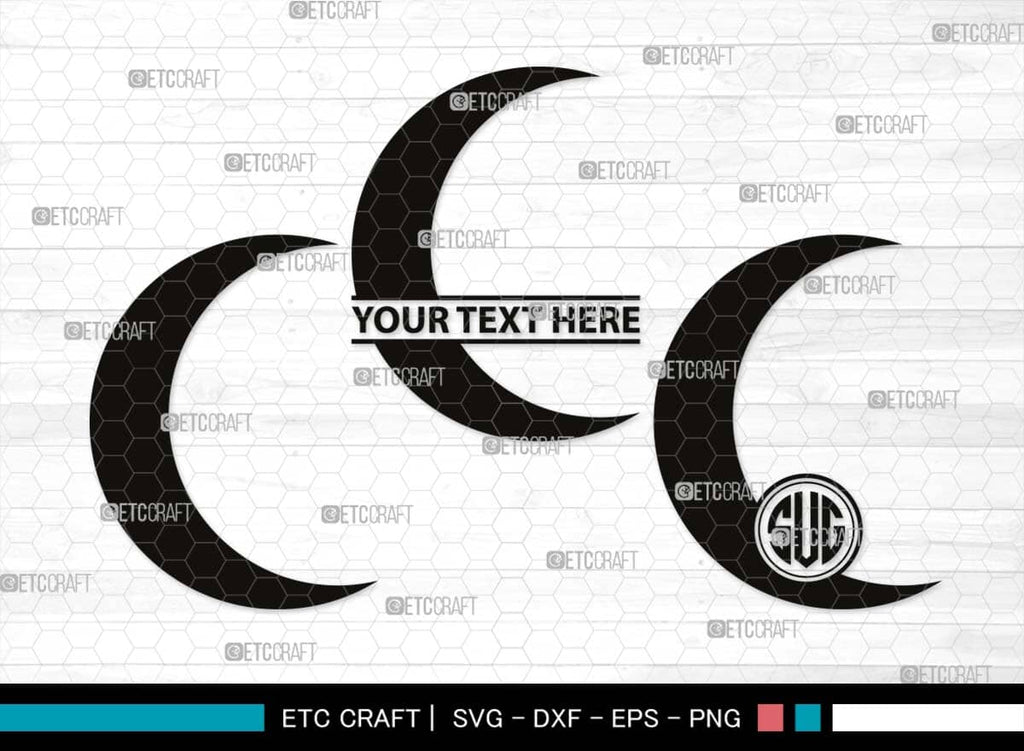 Moon Monogram, Moon Silhouette, Moon SVG, Star Svg, Moon Star Svg ...