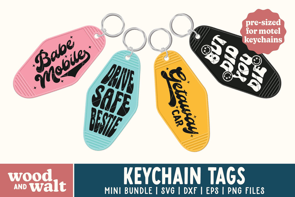 Motel Keychain Vol. 2 SVG Bundle | Retro Keychain Designs - So Fontsy