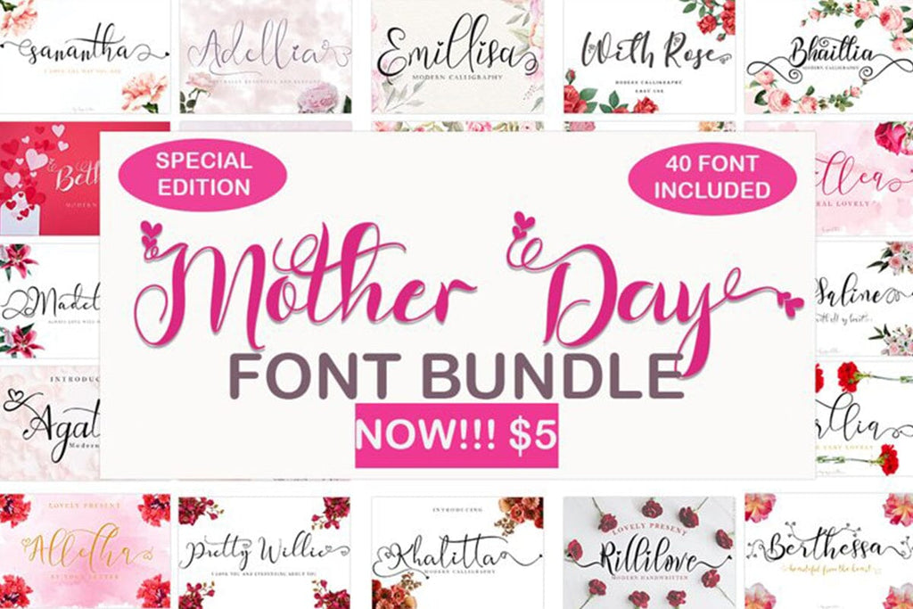 Mother Day Font Bundle - So Fontsy