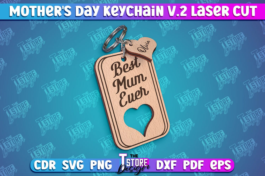 Mother's day Keychain Laser Cut SVG Bundle | Mom Keyring SVG | Mothers ...