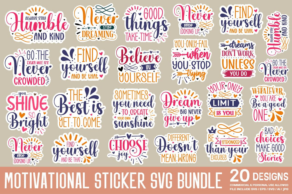 Motivational Sticker Svg Bundle ,Funny motivational Mug Svg Bundle ...