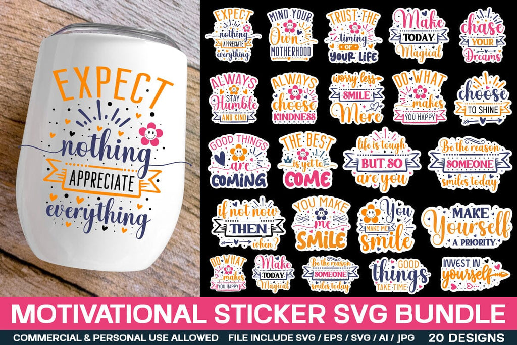 Motivational Sticker Svg Bundle,inspirational Svg bundle , Funny ...