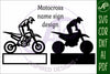 Motocross design name sign svg laser cut template - So Fontsy