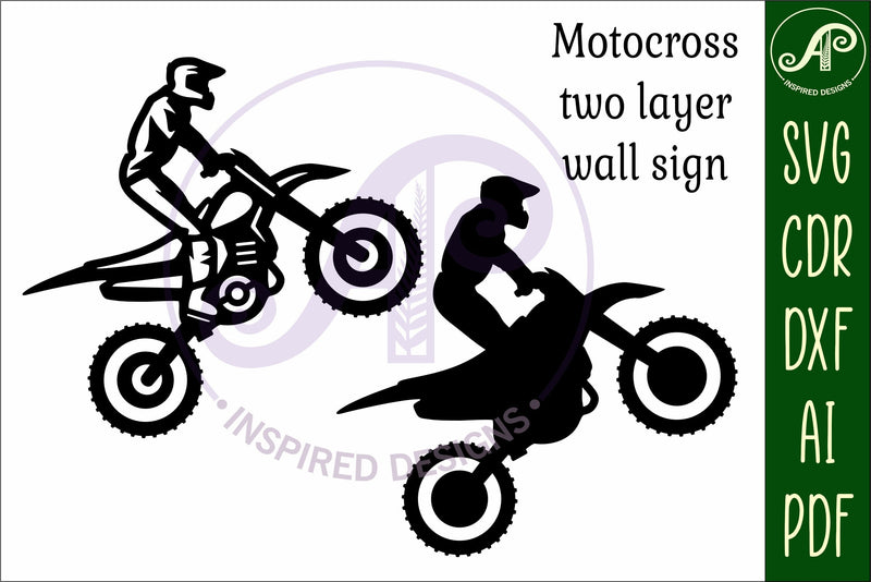 Motocross sign svg laser cut file - So Fontsy