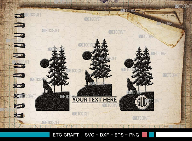 Mountain Scenery Monogram, Mountain Scenery Silhouette, Mountain ...