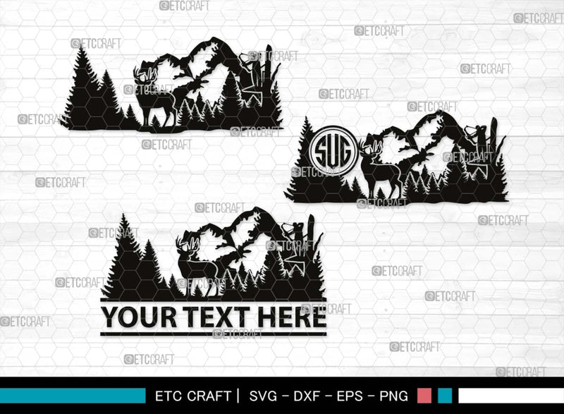 Mountain Scenery Monogram, Mountain Scenery Silhouette, Mountain ...