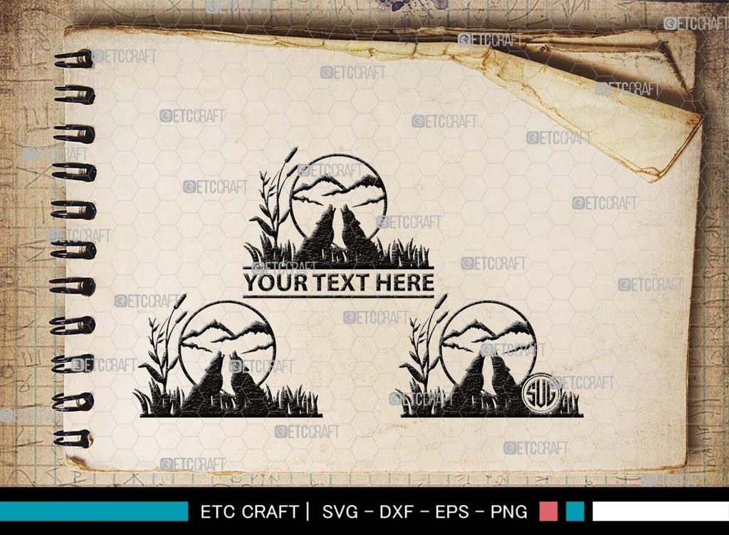 Mountain Scenery Monogram, Mountain Scenery Silhouette, Mountain ...