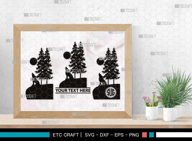 Mountain Scenery Monogram, Mountain Scenery Silhouette, Mountain ...